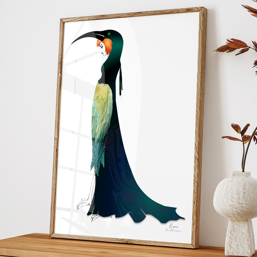 Maori Art Print - Kuru - The Bird Woman